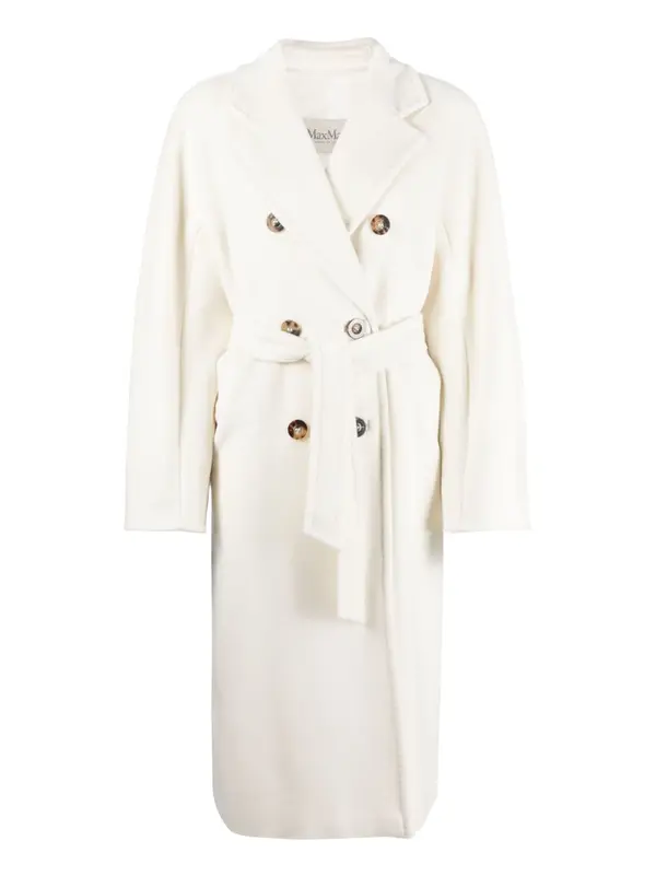 Max Mara Belted Double-breasted Coat - White