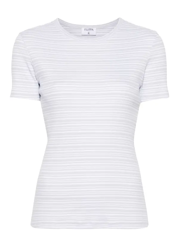 Filippa K Striped Ribbed T-shirt - Blue