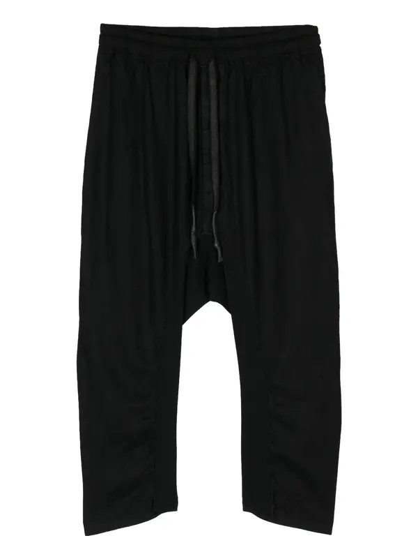 ISAAC SELLAM EXPERIENCE Cropped Drop-crotch Trousers - Black