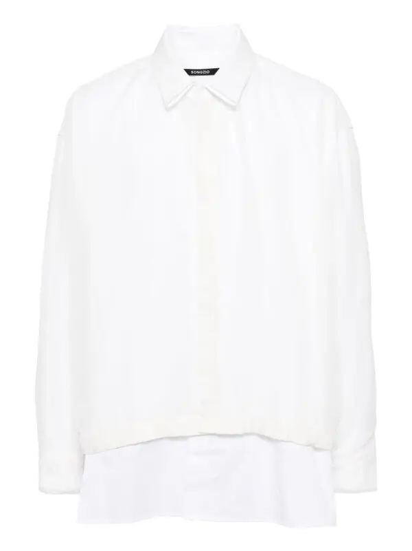 SONGZIO Layered Cotton Shirt - White