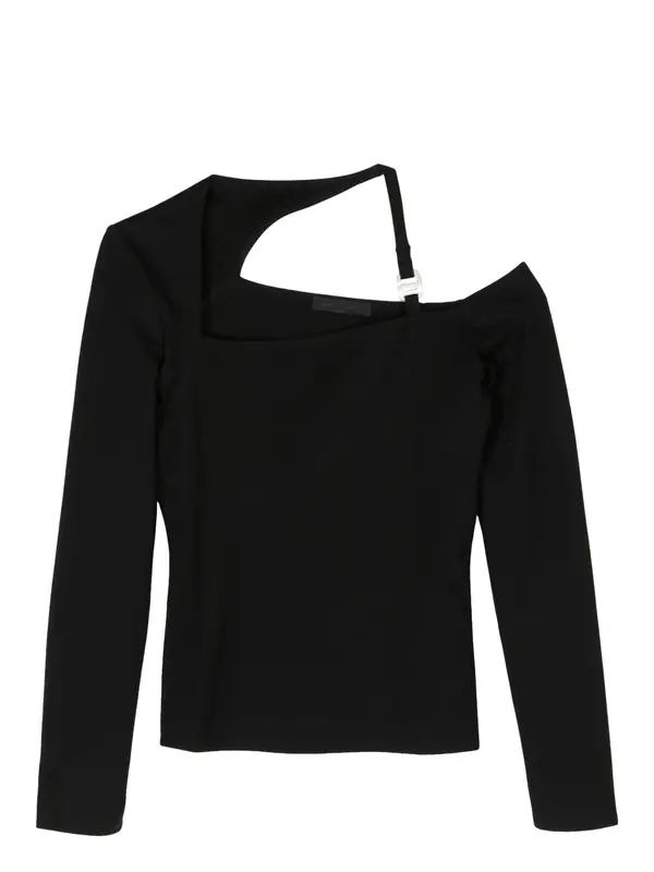 HELIOT EMIL Open-shoulder Long-sleeve Top - Black