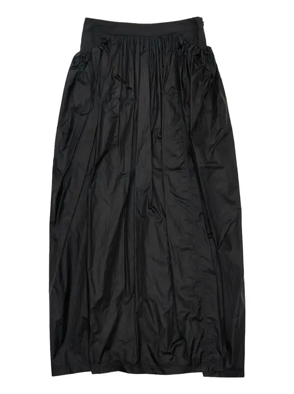 AMOMENTO Shirred-effect Layered Maxi Skirt - Black