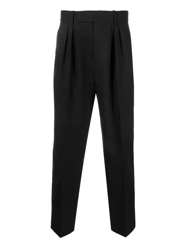 Saint Laurent Wool Tapered Trousers - Black