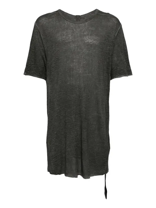 ISAAC SELLAM EXPERIENCE Zip-detailing Linen T-shirt - Grey