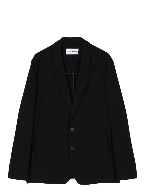 Attachment Single-breasted Blazer - Black