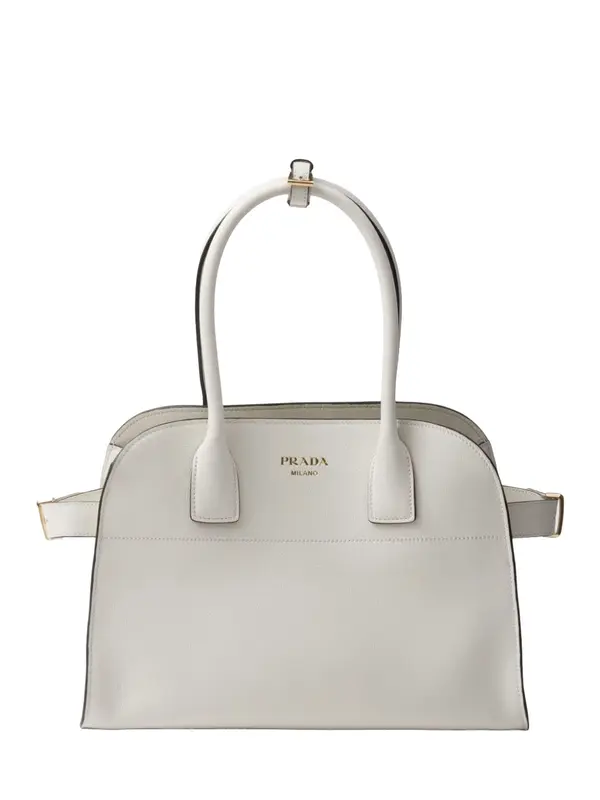 Prada Medium Leather Tote Bag - White