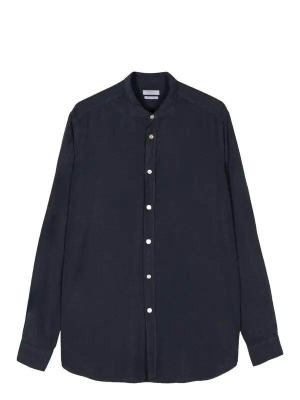 Boglioli Spread-collar Long-sleeve Shirt - Blue