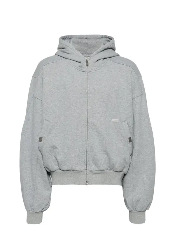 C2H4 Zip-up Cotton Hoodie - Grey