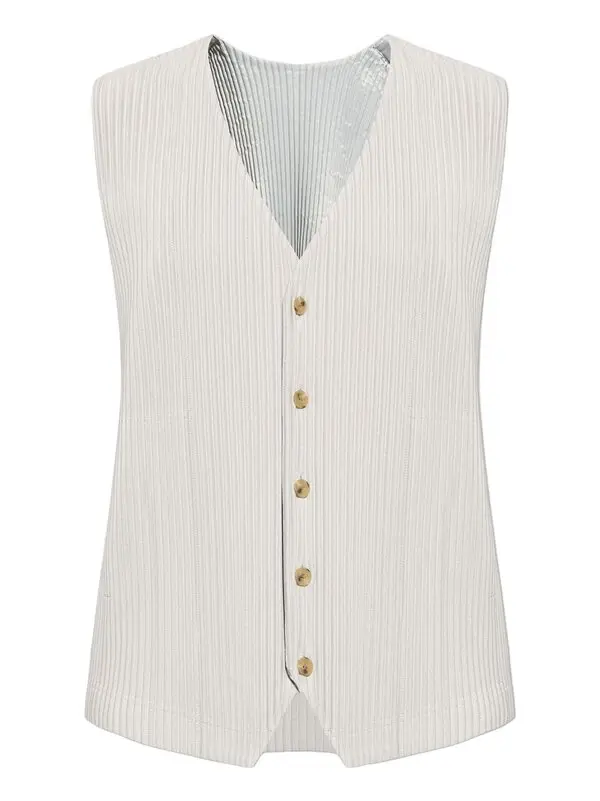 Issey Miyake Pleated Vest - Grey