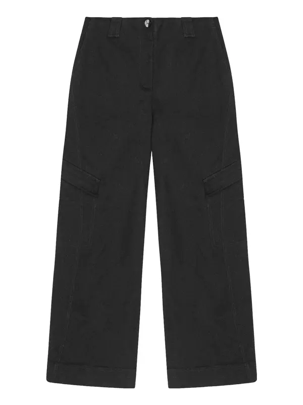 GANNI Wide-leg Trousers - Black