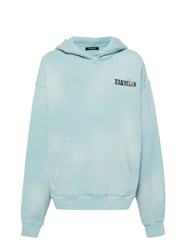 NAHMIAS Logo-print Cotton Hoodie - Blue
