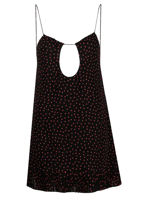 Saint Laurent Polka-dot Mini Dress - Black