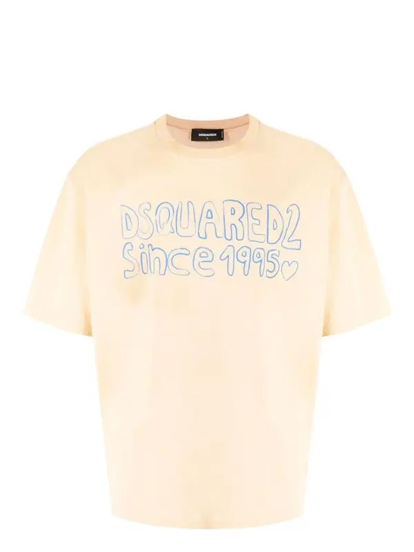 Dsquared2 Logo-print Cotton T-shirt - Yellow