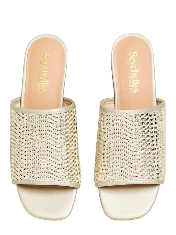 Seychelles Pepper Block-heel Sandals - Gold Woven