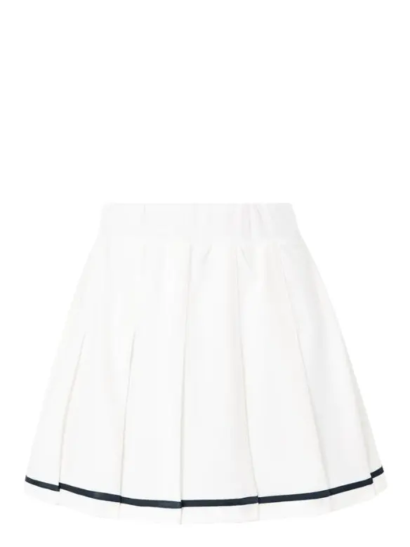 Varley Clarendon Striped Pleated Mini Skirt - White