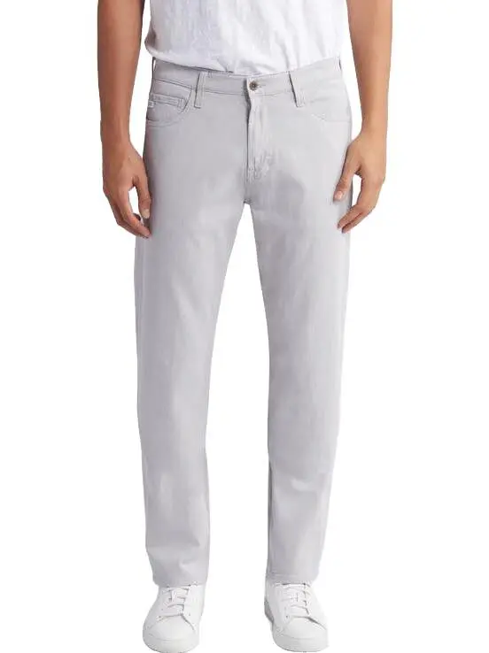 Ag Everett Slim Straight-leg Cotton & Linen Blend Jeans - Smoke Embers