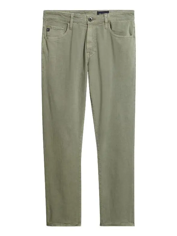 Ag Everett Slim Straight-leg Cotton & Linen Blend Jeans - Sulfur Spruce Green