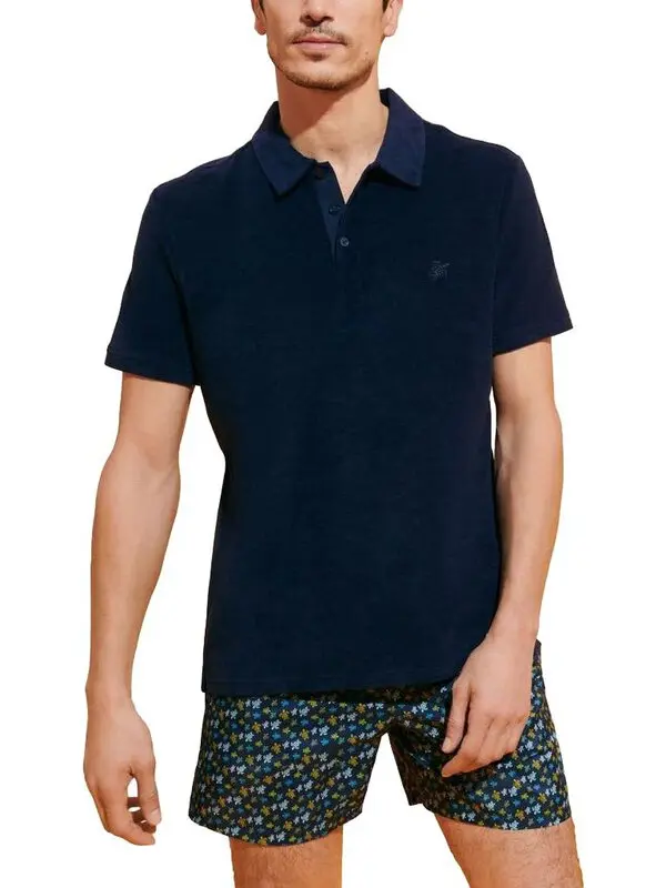 Vilebrequin Solid Terry Polo - Bleu Marine