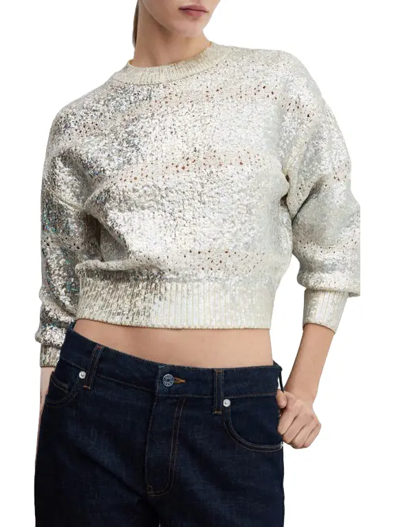 Mango Future Crop Sweater - Silver