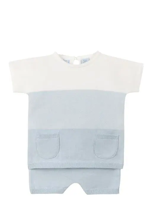 FELTMAN BROTHERS Ombré Sweater And Knit Shorts Set - Powder Blue