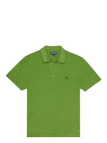 Vilebrequin Solid Linen Jersey Polo Shirt - Camouflage