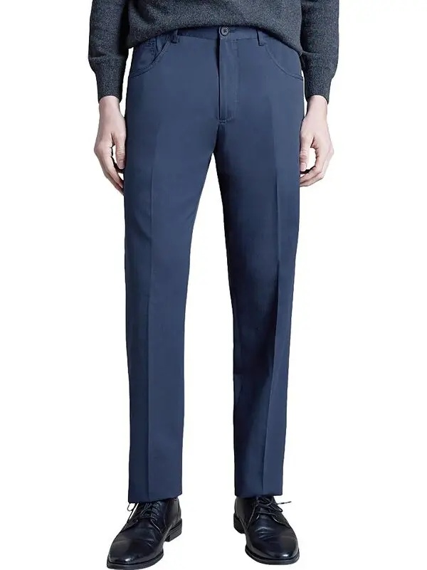 Santorelli Cotton And Cashmere Pant - Navy