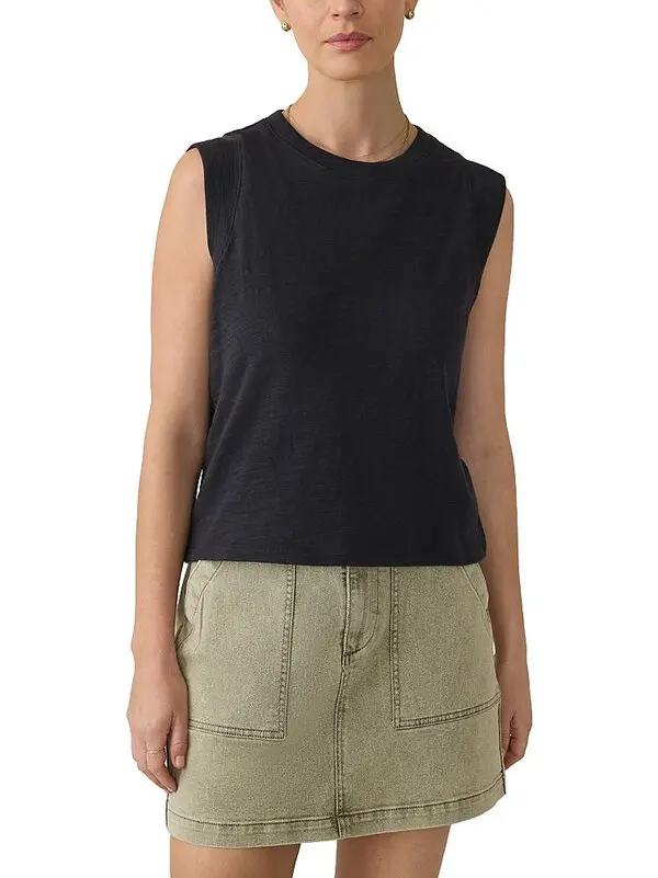 Faherty Brand Muscle Tank Top - Washed Black