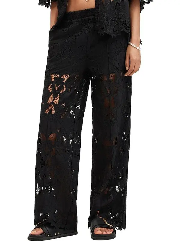 ALLSAINTS Charli Embroidered Trousers - Black