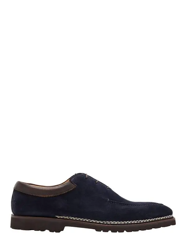 Bontoni Sontuoso Suede Lug Sole Oxfords - Blu Scuro