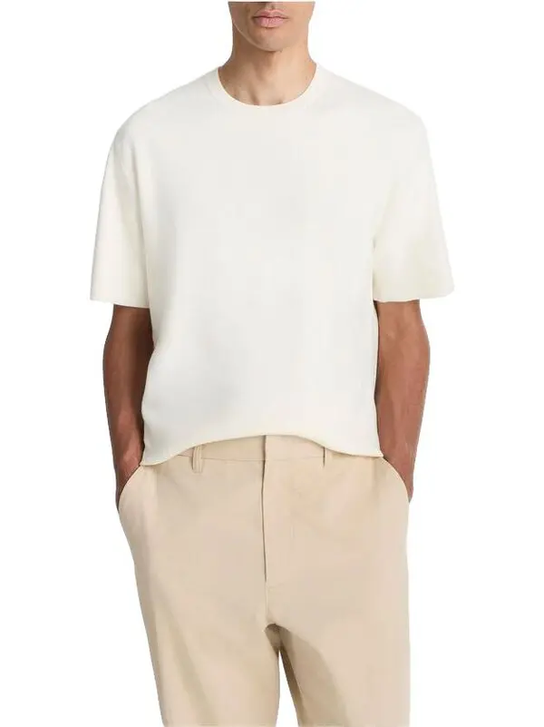 Vince Milano Short-sleeve Crew Neck Sweater - Natural