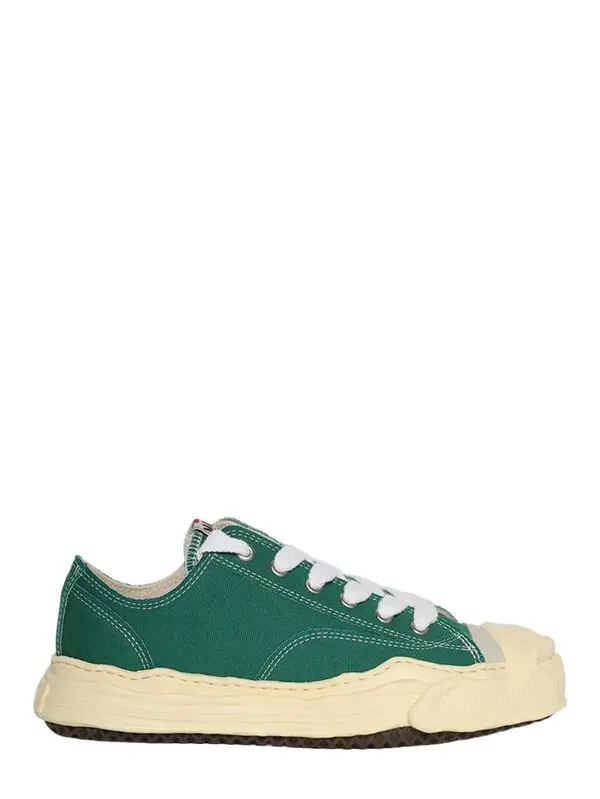 Mihara Yasuhiro Hank Og Sole Canvas Low-top Sneaker Vintage - Green