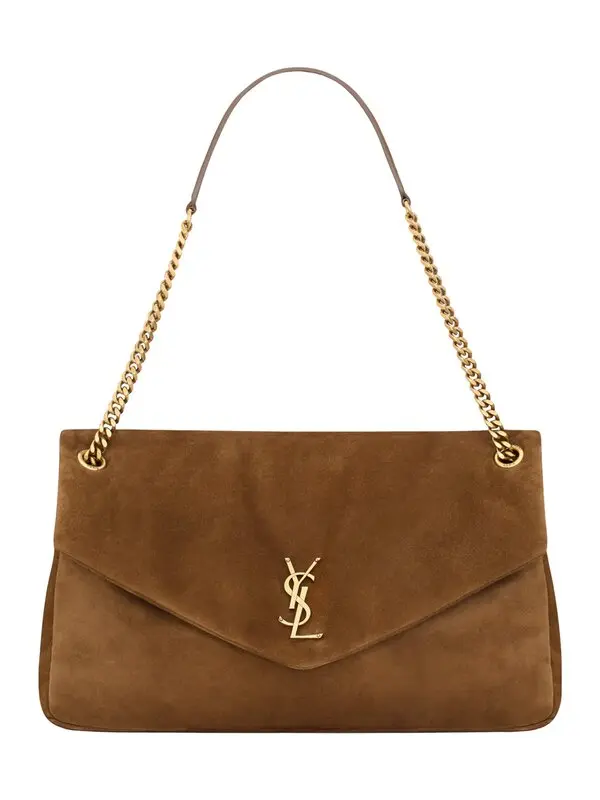 Saint Laurent Large Calypso Shoulder Bag - Beige