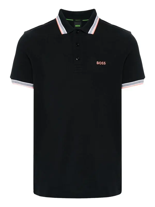 BOSS Logo-embroidered Polo Shirt - Black