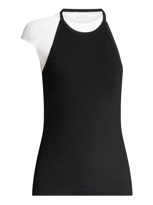 FERRAGAMO Colourblock Panelled Top - Black