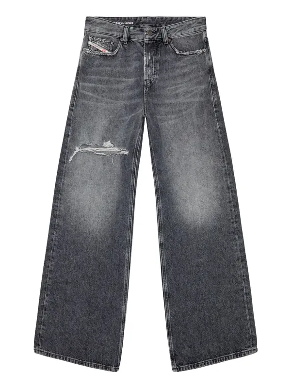 DIESEL 1996 D-sire Low-rise Wide-leg Jeans - Grey