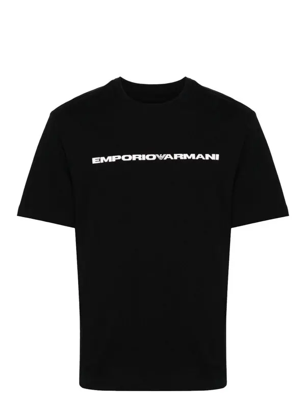 Emporio Armani Logo-print Cotton T-shirt - Blue