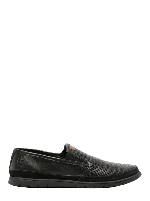BUGATTI Crooner Perforated Leather Loafers - Black
