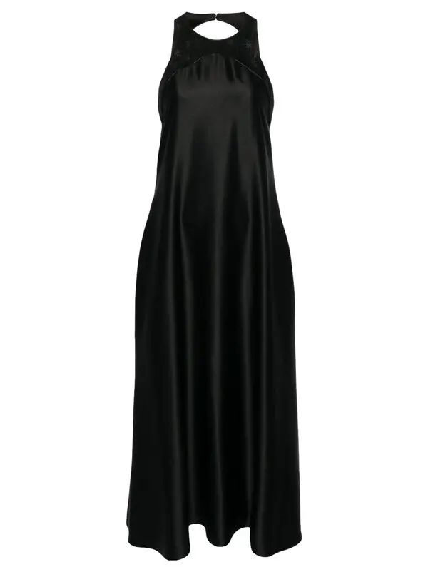 Giorgio Armani Open-back Silk Midi Dress - Black