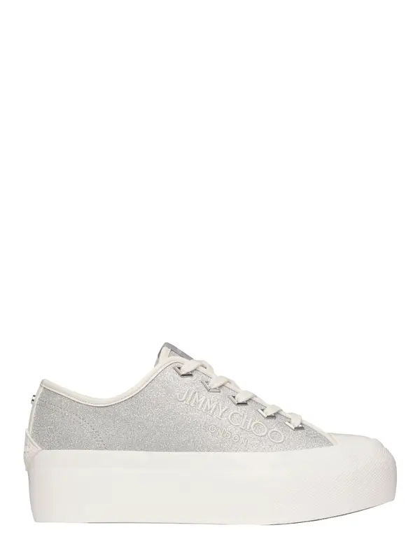 JIMMY CHOO Palma Maxi Glitter Sneakers - Silver