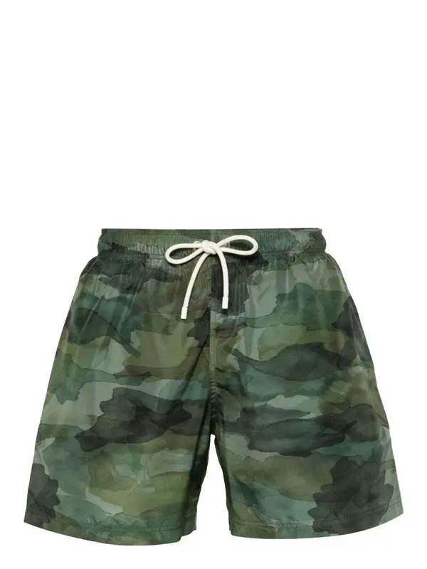 Palm Angels Camo-print Swim Shorts - Green