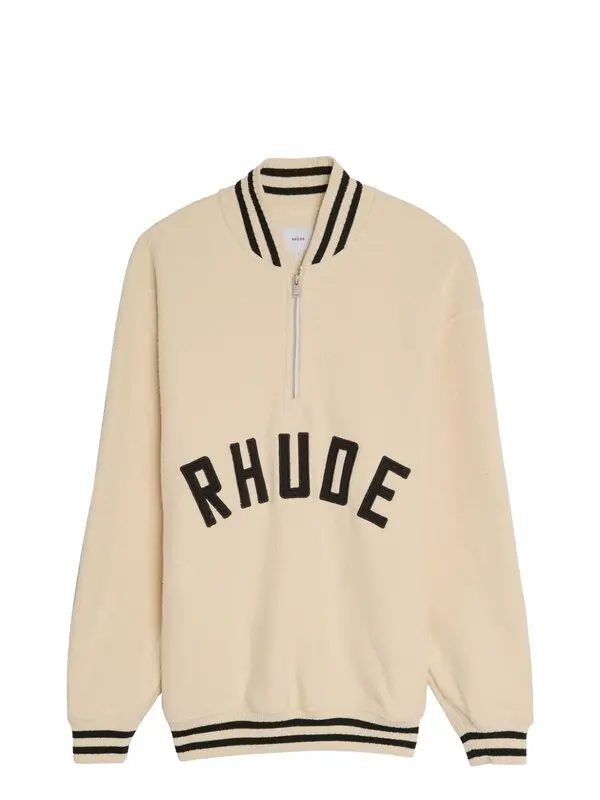 Rhude Varsity Half-zip Sweatshirt - Neutrals