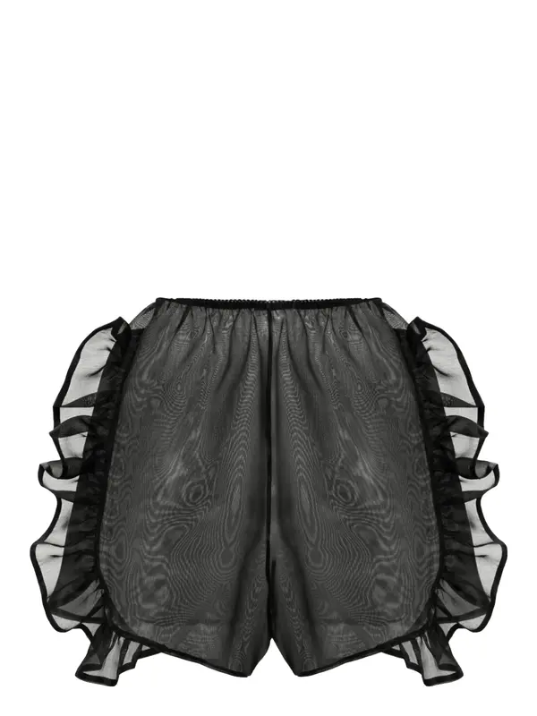IOANA CIOLACU Peony Ruffle-trim Shorts - Black