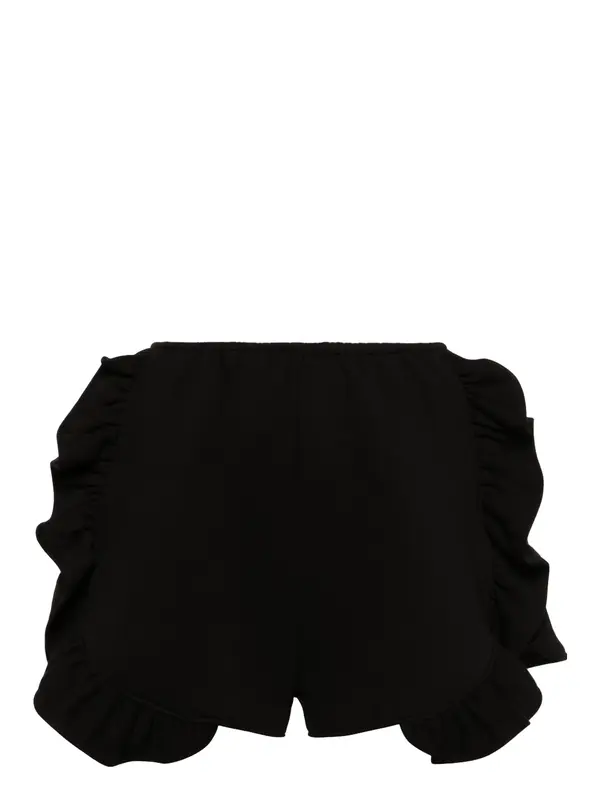 IOANA CIOLACU Peony Ruffled Jersey Shorts - Black