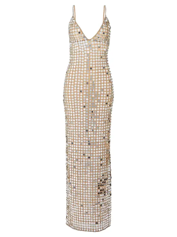 Retrofete Perri Embellished Long Dress - Neutrals