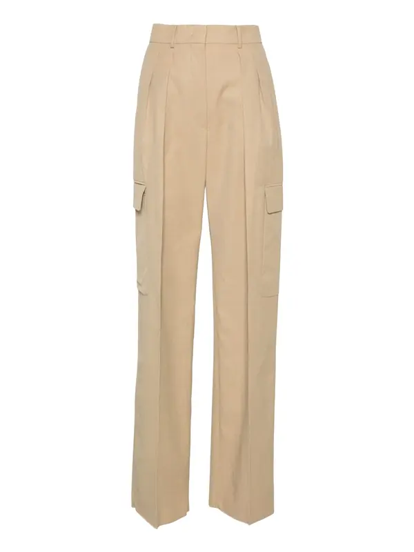 Sportmax Pleated Twill Trousers - Neutrals