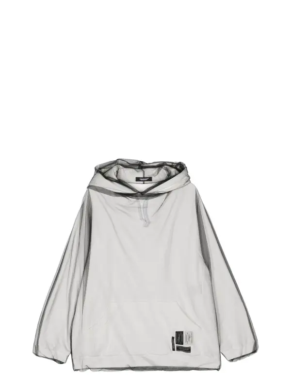 UNDERCOVERISM Mesh-overlay Cotton Hoodie - Grey