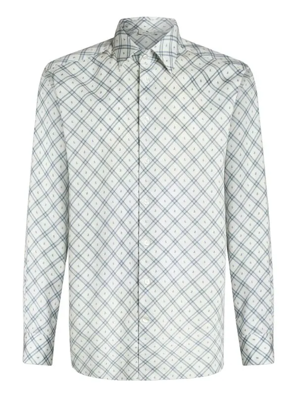 Etro Micro-paisley Check Shirt - White
