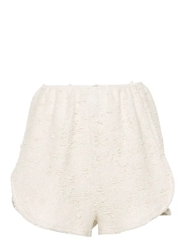 IOANA CIOLACU Distressed-effect Knitted Shorts - Neutrals