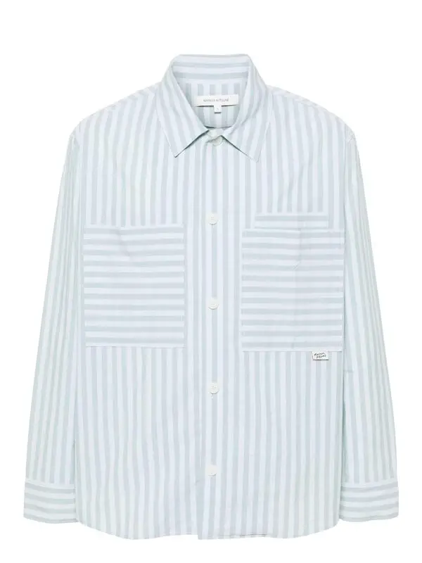 Maison Kitsuné Striped Cotton Shirt - Blue