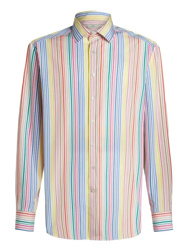 Etro Striped Long-sleeve Shirt - Blue